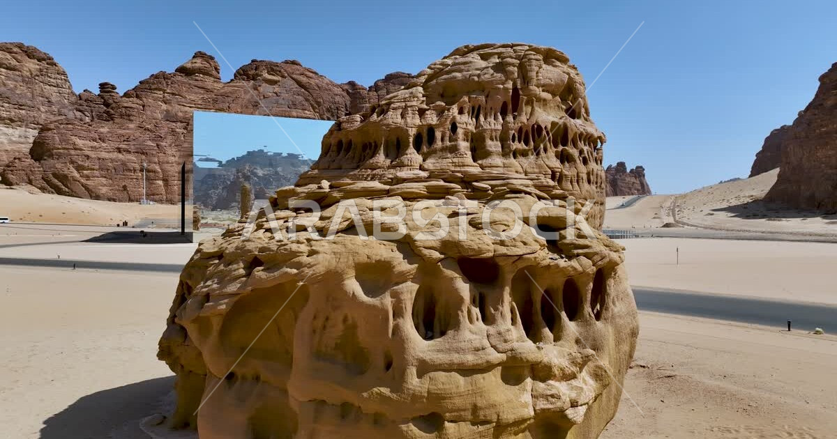 مبنى مسرح المرايا في محافظة العلا في المملكة العربية السعودية, تصوير ...