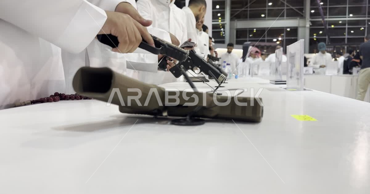 Pride in the ancient Saudi heritage, displaying various types of ...