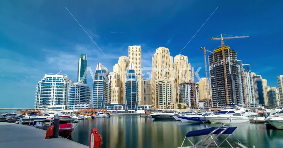 Famous tourist attractions and places, timelapse of Dubai Marina ...