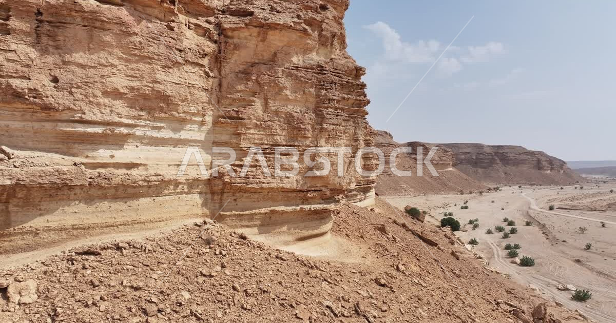 Limestone rock formations and formations in desert areas, the edge of ...