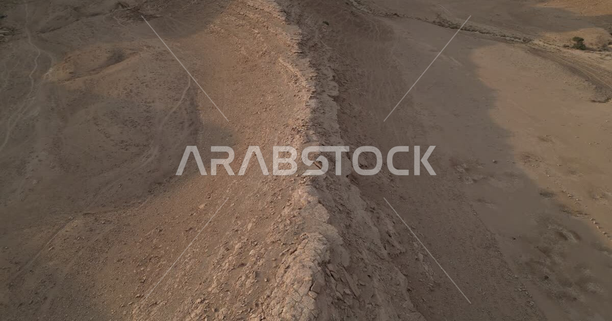 Mountain peaks and heights, drone photography of the Tuwaiq Mountains ...