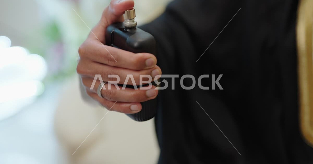 Perfuming and wearing perfume before entering the hall, traditional ...