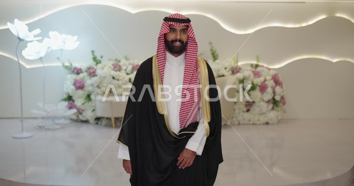 Walking with gestures of joy and self-confidence, wedding ceremonies in ...