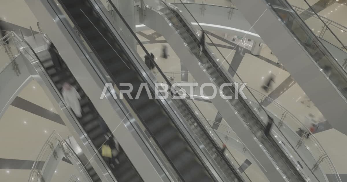 Moving electric stairs, spending a pleasant time shopping in advanced ...