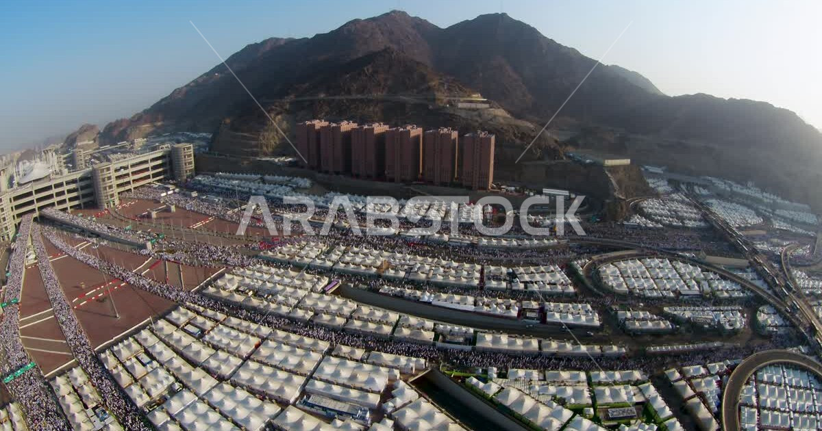 Hajj season in Saudi Arabia, sacred Islamic landmarks and places, the ...