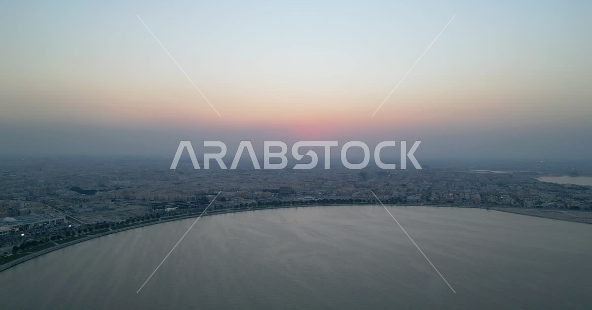 Nature view and calm sea, the waterfront in Dammam in the Kingdom of ...