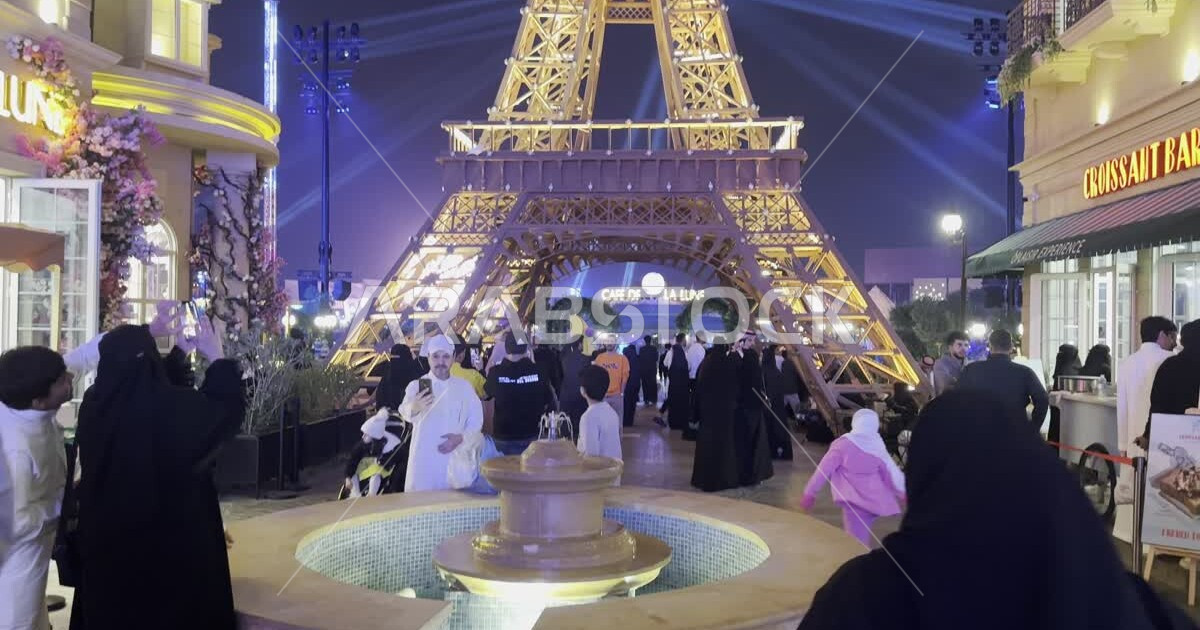 A model of the Eiffel Tower in the France area on Boulevard World in ...