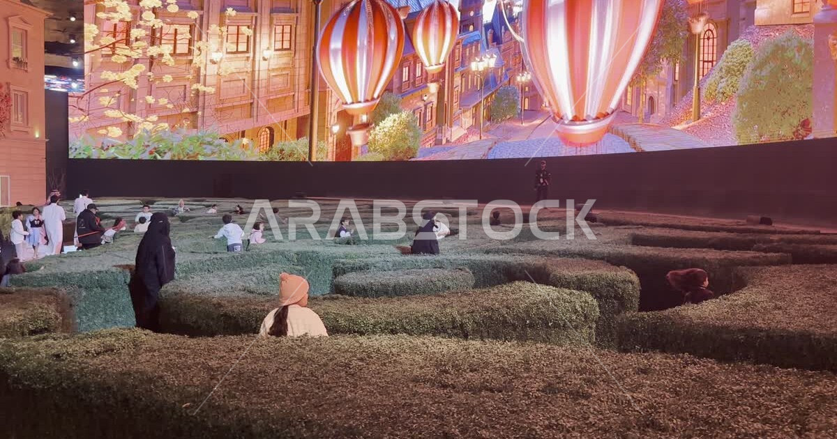A maze of natural trees, Riyadh Season events, digital electronic ...