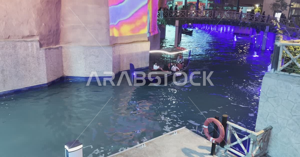 Boats and canoes to transport visitors in the largest artificial lake ...