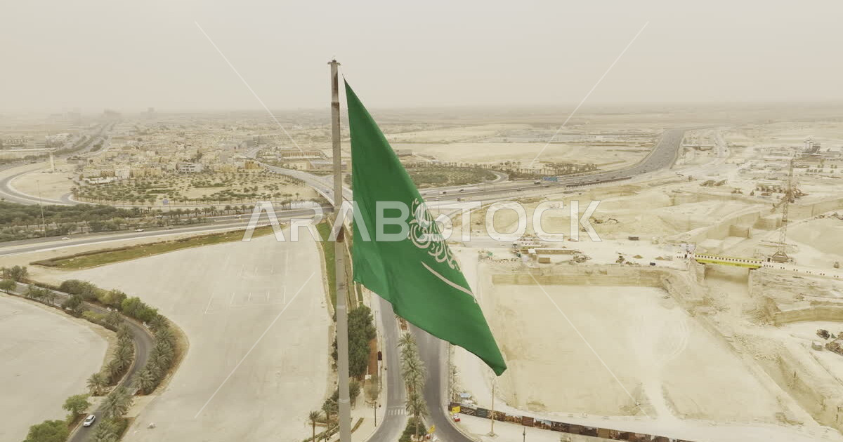 Famous tourist attractions, drone photography of the largest flagpole ...
