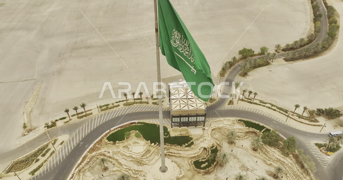 Famous tourist attractions, drone photography of the largest flagpole ...