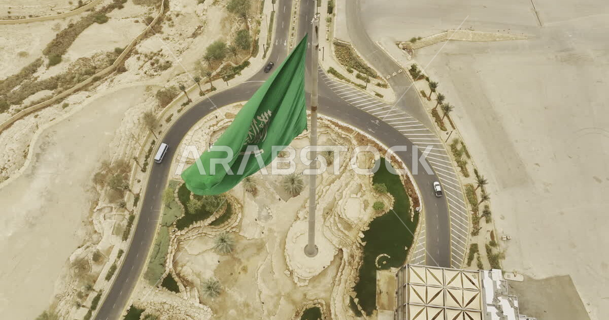 Famous tourist attractions, drone photography of the largest flagpole ...