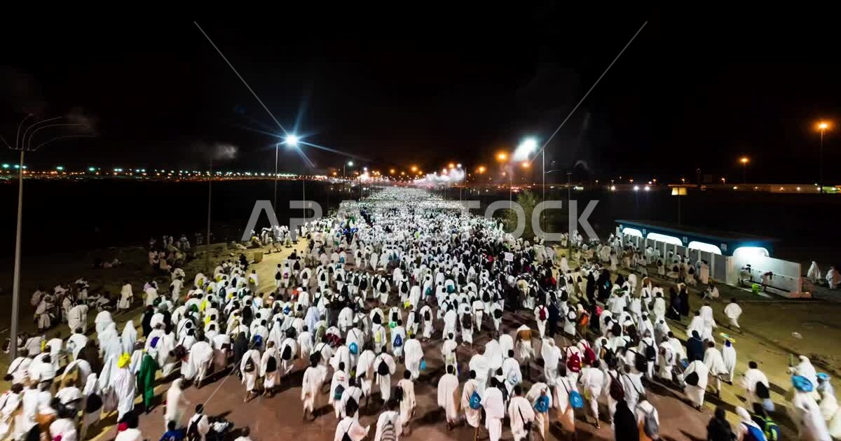 The large Islamic gathering during the Hajj season in Saudi Arabia at ...