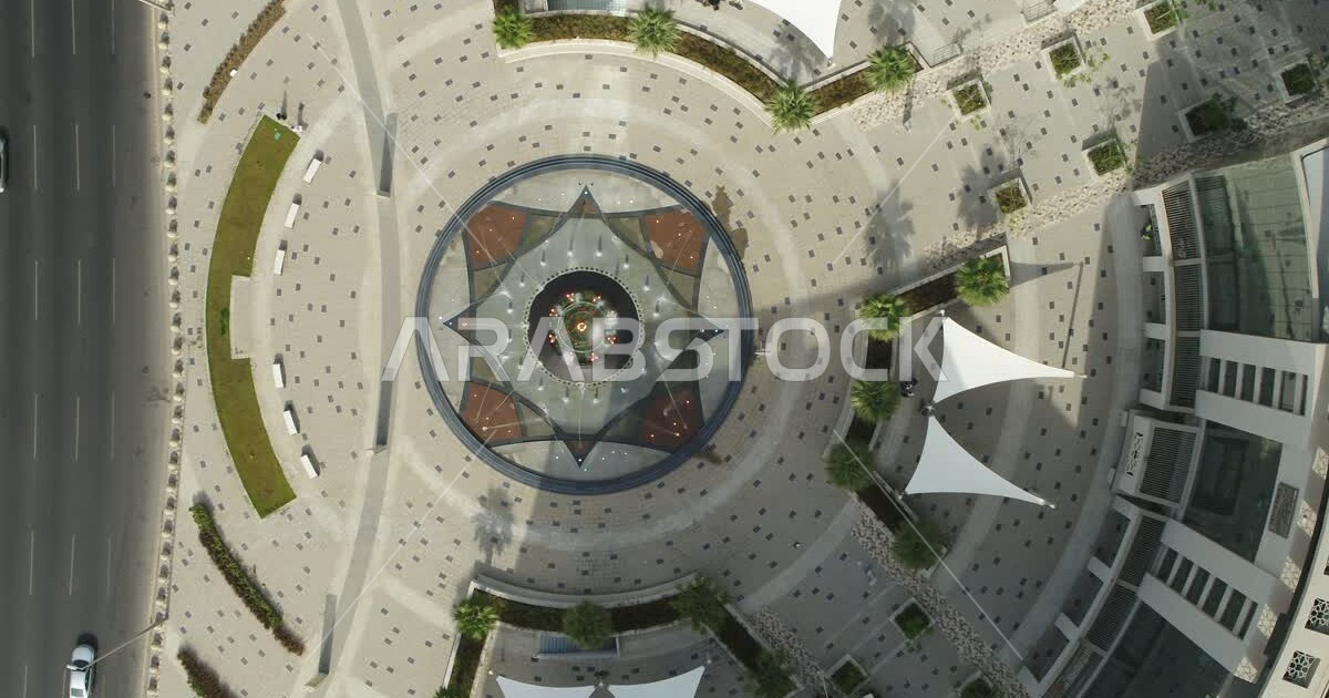 Office buildings with luxurious and modern designs, vertical overhead ...