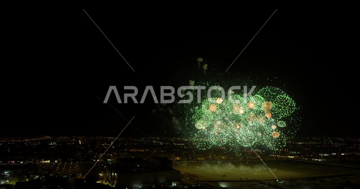 Display of games and firecrackers, holidays and happy occasions, pride ...