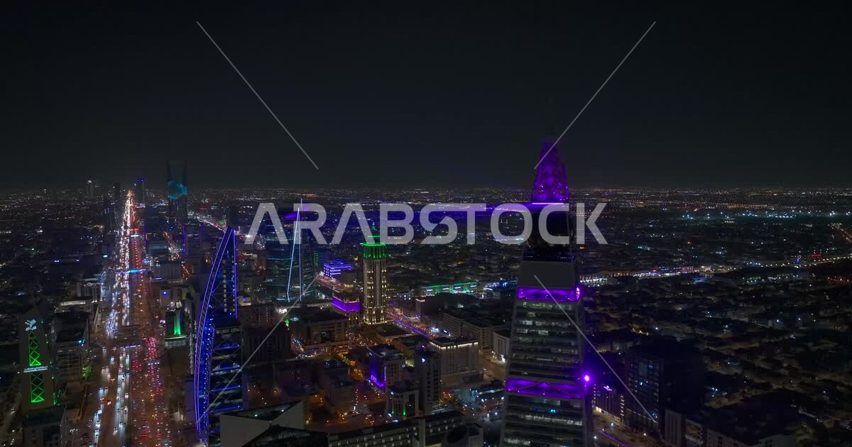 The architectural engineering art of Al Faisaliah Tower illuminated at ...