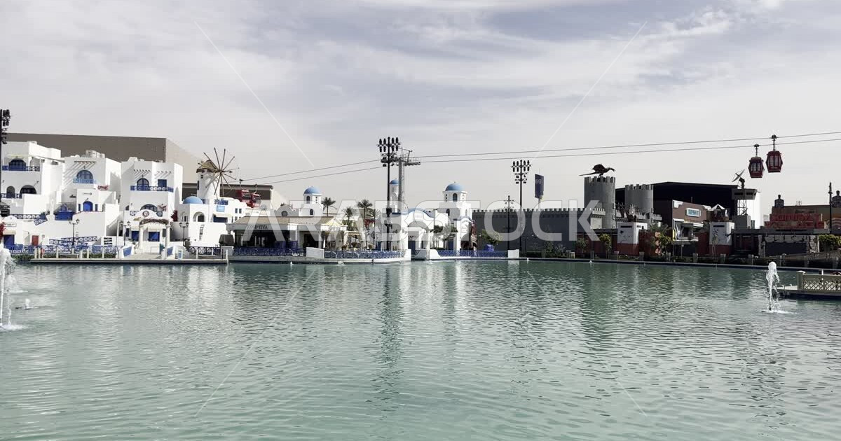 Drone photography of the largest artificial lake in the world as part ...