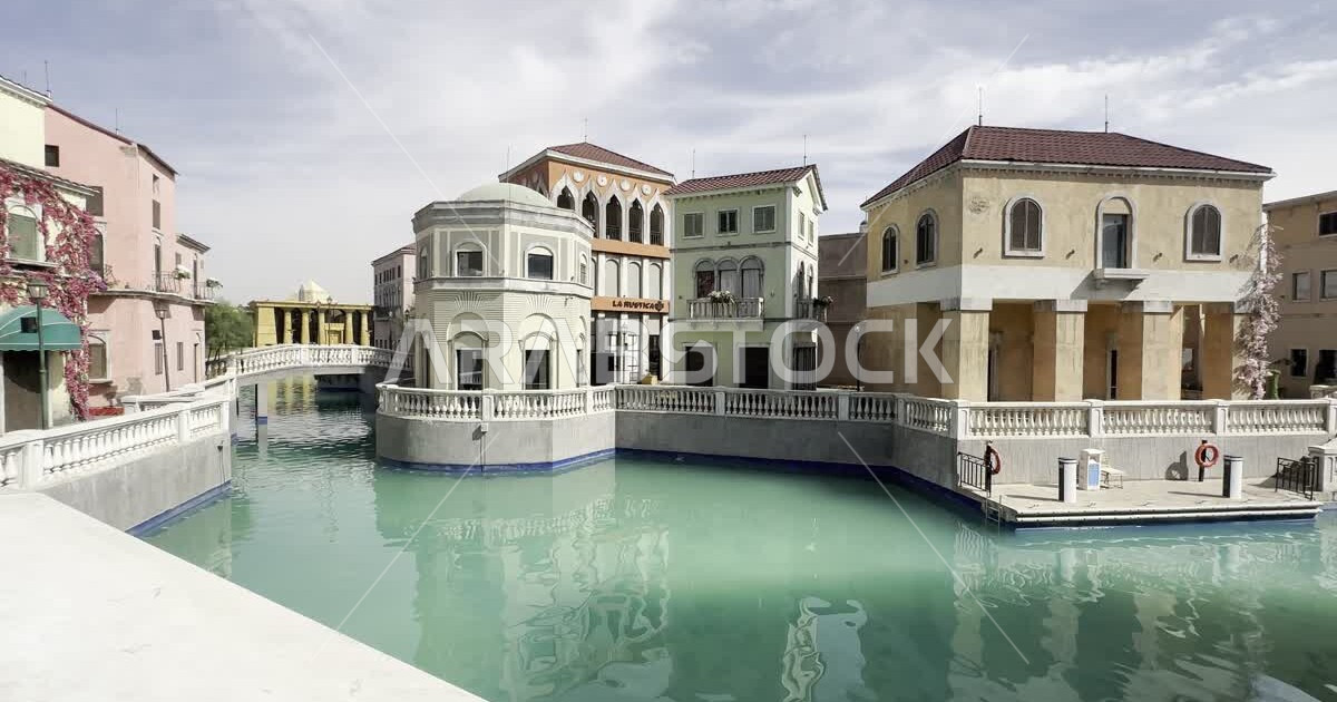 Drone photography of the largest artificial lake in the world as part ...
