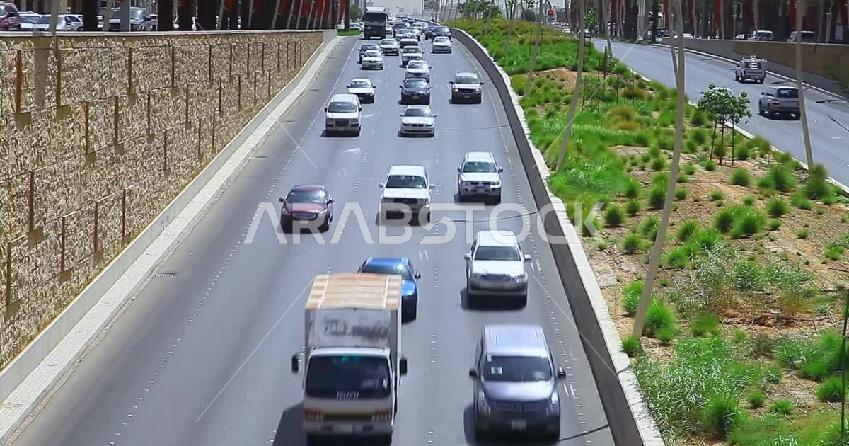 Aerial drone photography of the old King Abdullah Road in the city of ...