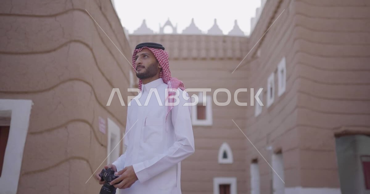 Historical tourist landmarks and old mud buildings in the city of ...