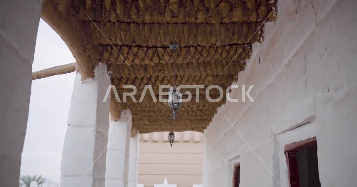 The geometric art of building castles and mud buildings, a close-up of ...