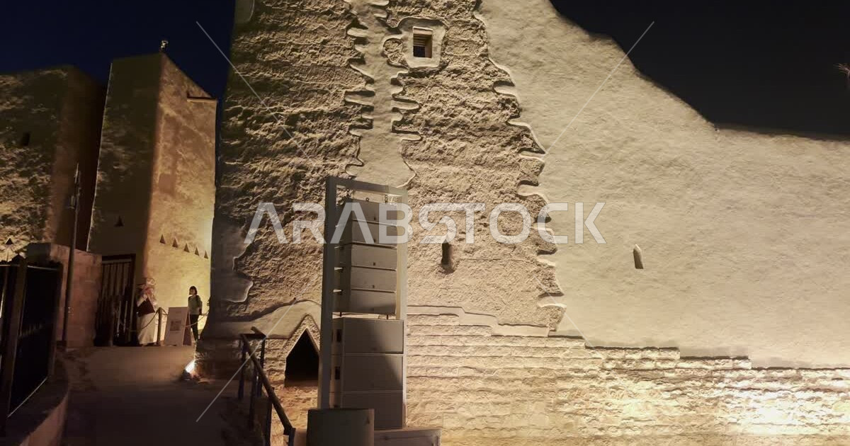 The ancient walls of Diriyah in the city of Riyadh, Salwa Palace in the ...