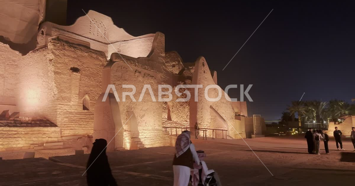 Visitors and tourists toured the old Diriyah museums at Al-Bujairi View ...