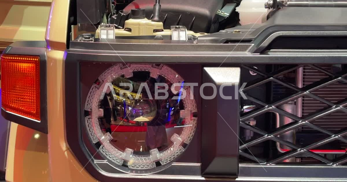 A close-up of the Toyota engine at the Riyadh showroom, joining the ...