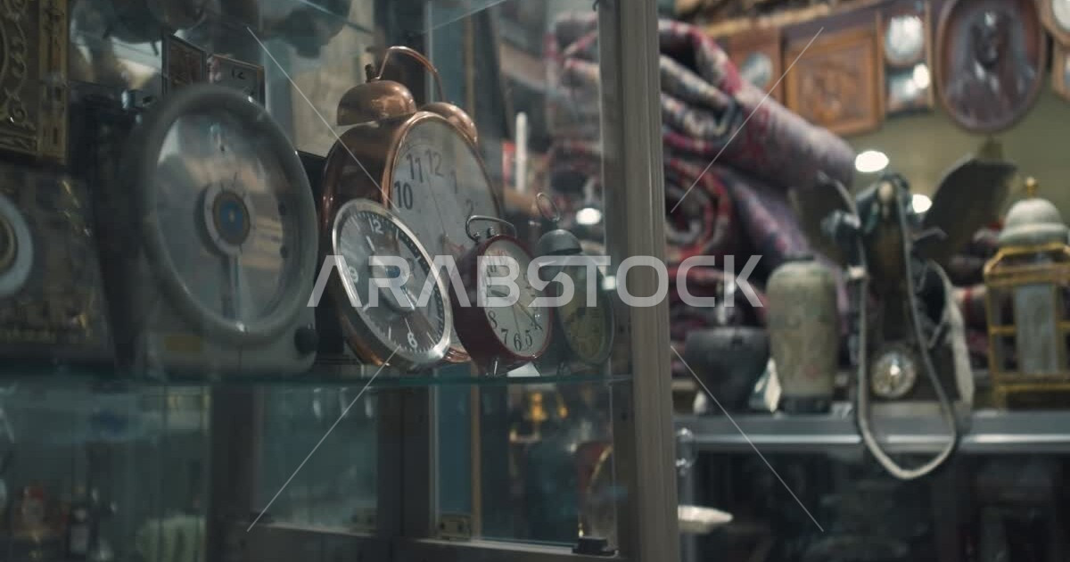 A collection of antique alarm clocks, shops selling antiques and ...