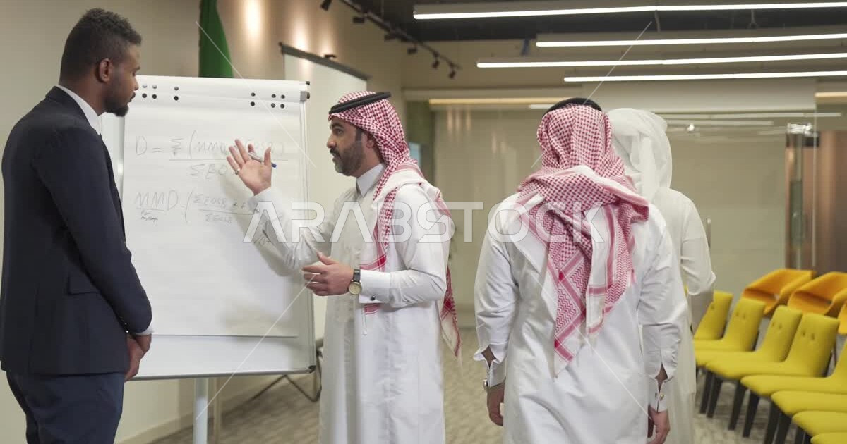 A Saudi businessman explains about the company's strategies on a ...