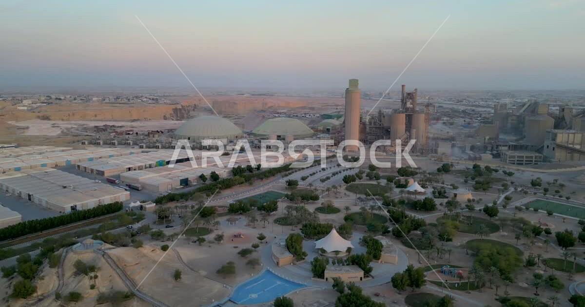 Recreational events and activities in gardens and family parks, drone ...