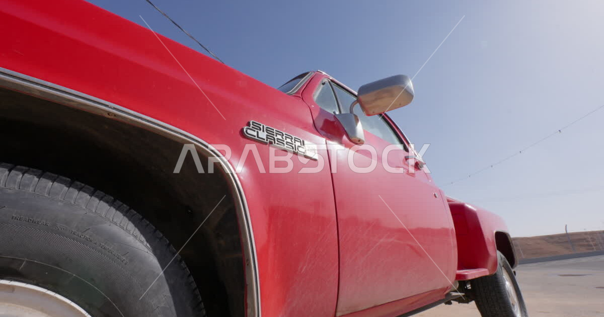 Traditional classic cars, old-style architectural art, drone ...