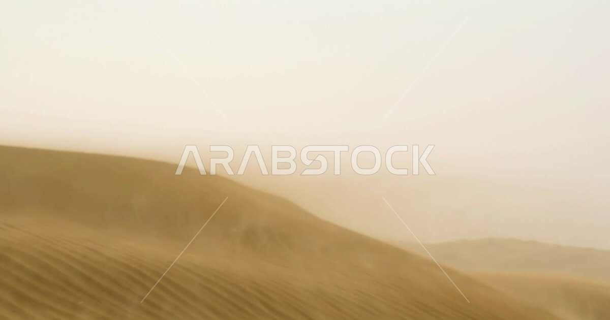 Highlands and peaks in desert areas, golden sand dunes in the Arabian ...