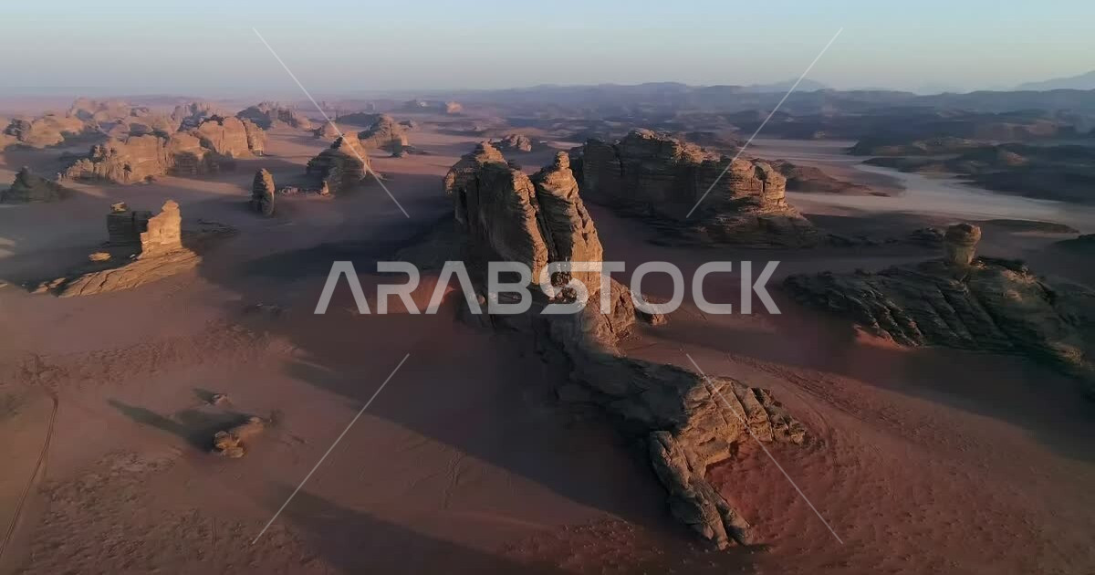 Nature and soft sand dunes, drone photography of the Hasma Desert in ...