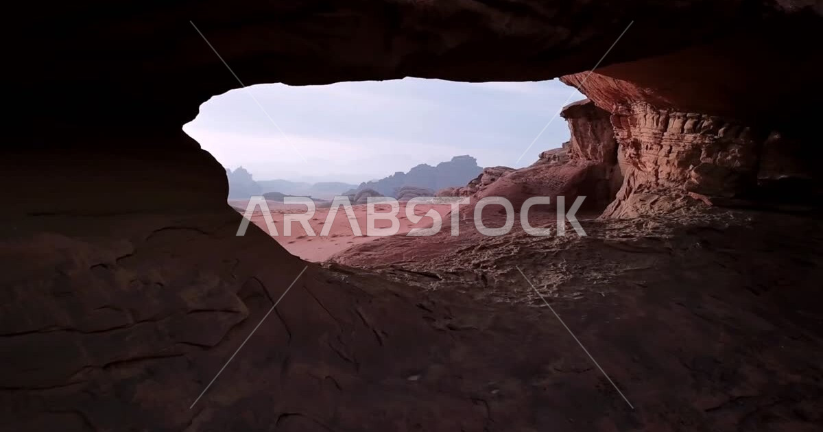 A mountain cave of rock formations and formations in the Neum Desert ...