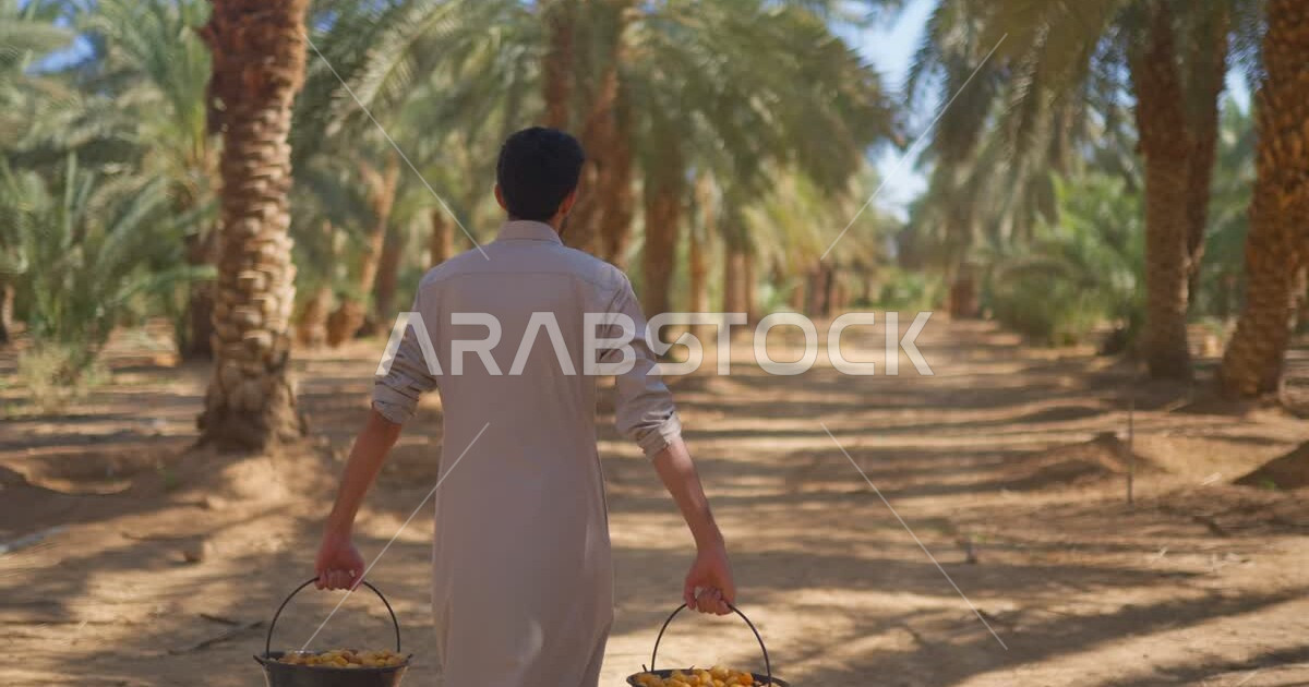 A slow motion photograph from behind of a young Saudi Gulf Arab man ...