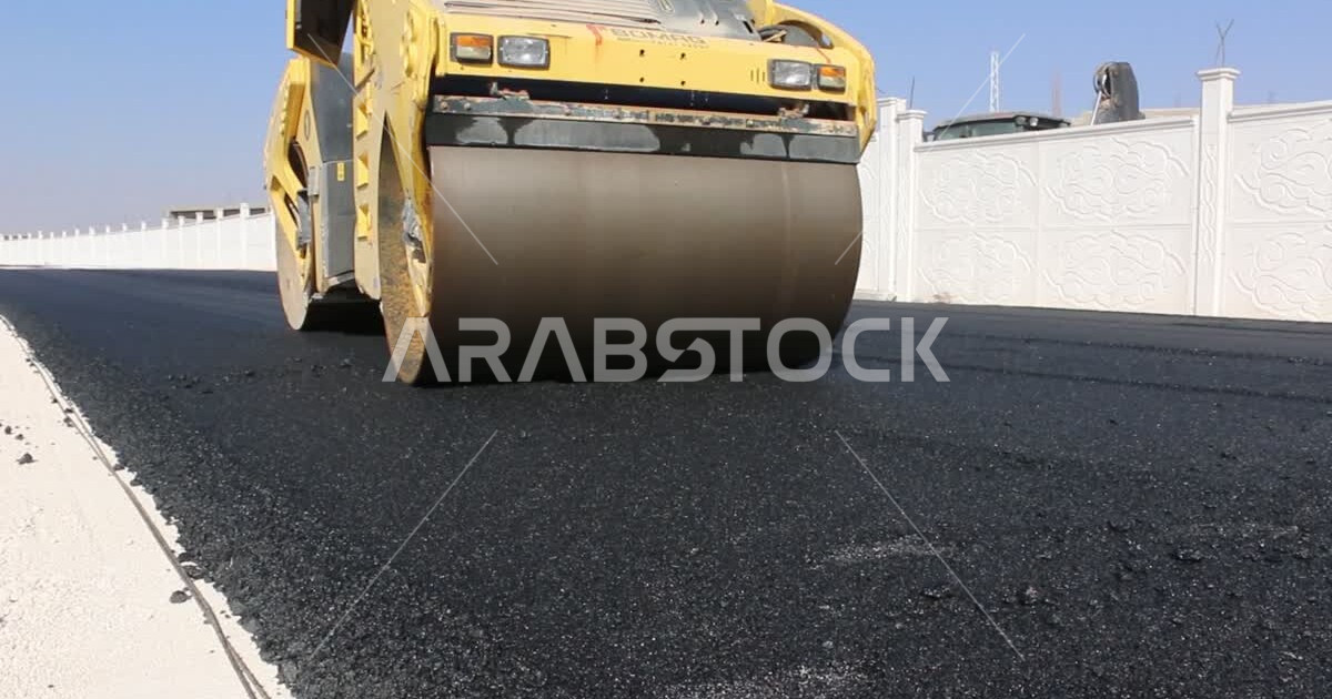 Heavy machinery and equipment for compacting and leveling the upper ...