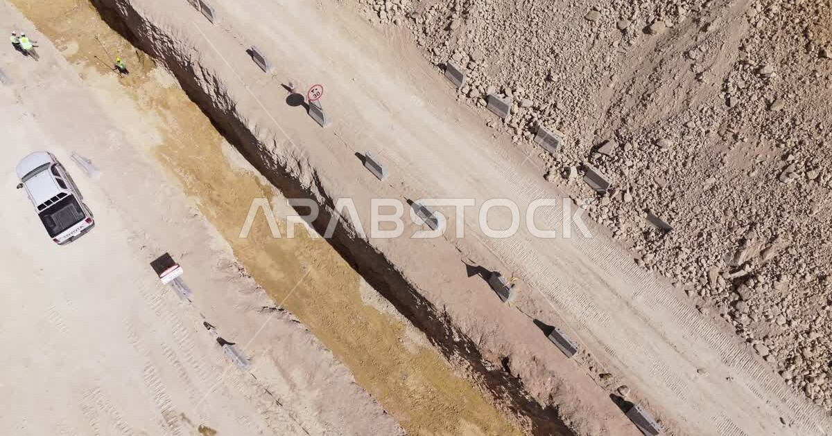 Establishing sewage and water drainage systems using heavy equipment in ...