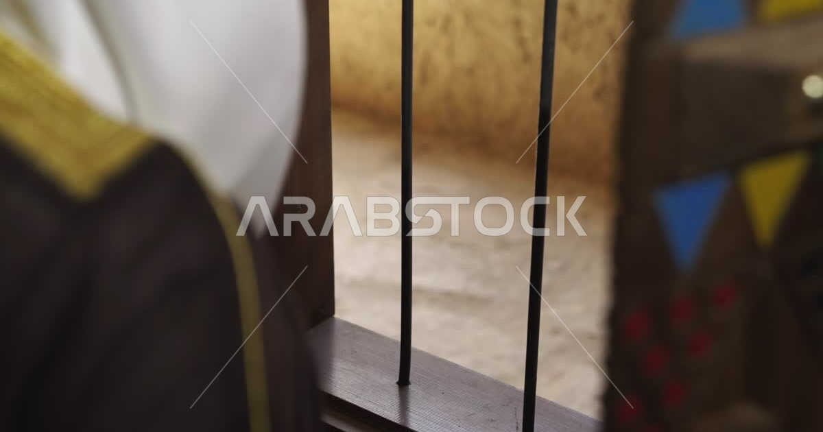 Pride in the Saudi identity, a close-up photograph from the back of a ...