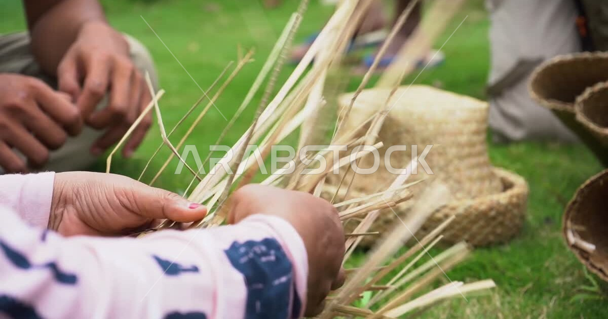 Traditional folk professions and works for women, a close-up of the ...