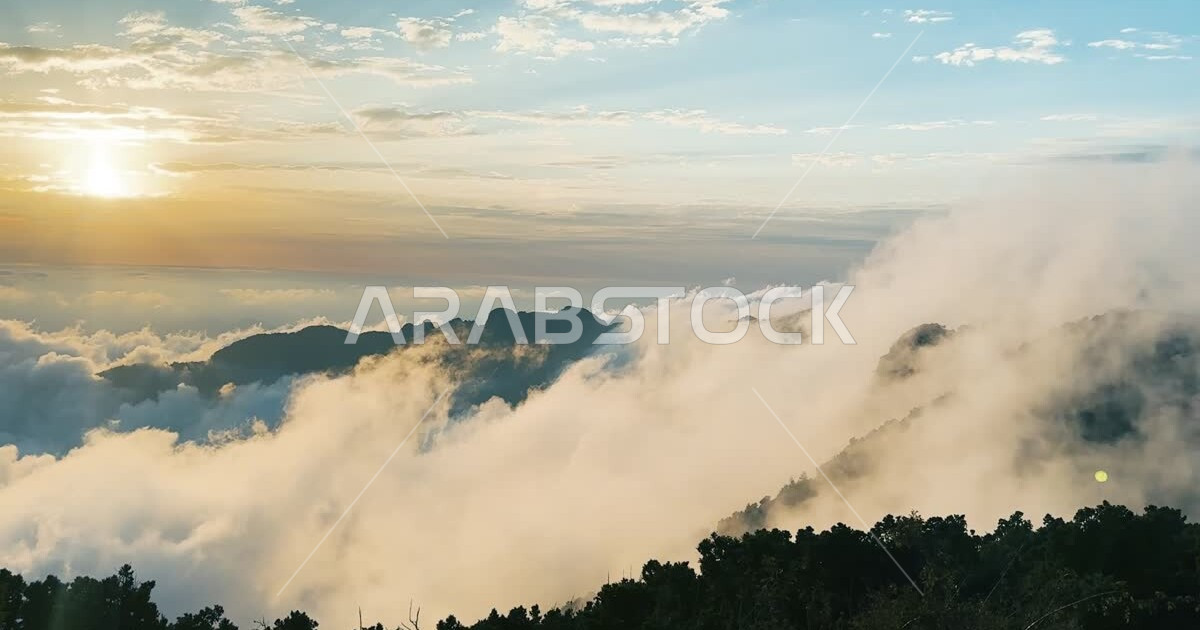 The movement of clouds and cotton clouds in the sky, a timelapse of ...