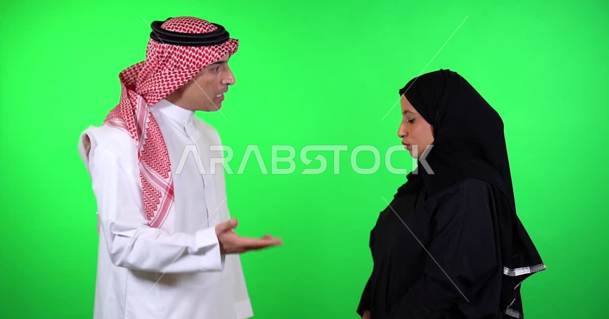 Chroma for a Saudi Arabian couple with facial and hands gestures ...