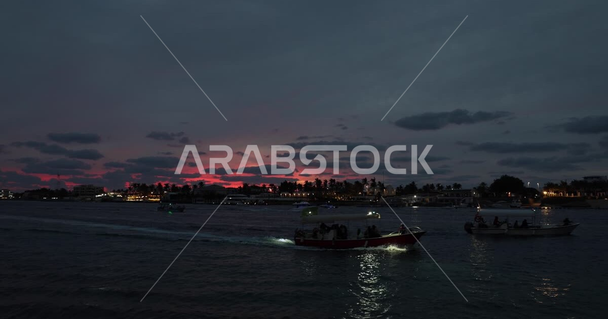 The waterfront on the Red Sea coast of the coastal city, ships and ...