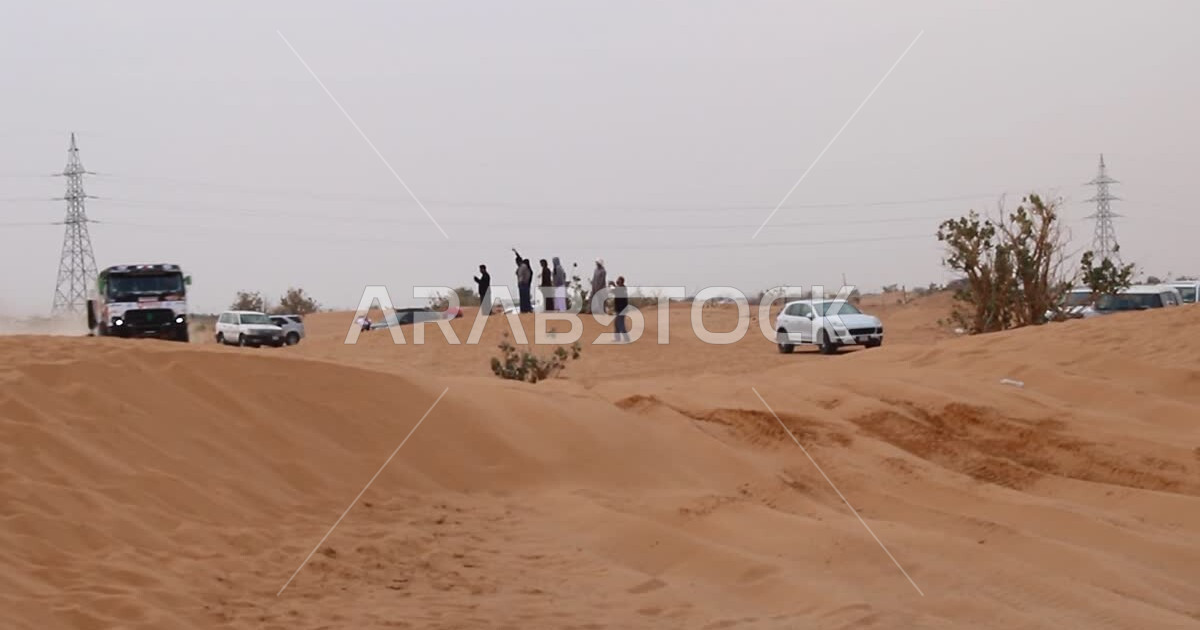 A racing truck participates in the Dakar Rally in the deserts of the ...