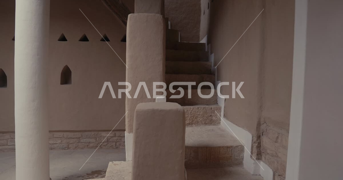 Ancient folk houses, a close-up of a mud house in the Al-Turaif ...