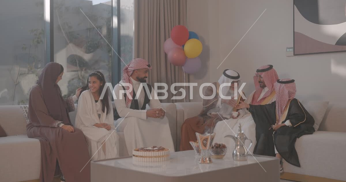 Eid atmosphere in the Saudi Gulf Arab community, celebrating the ...