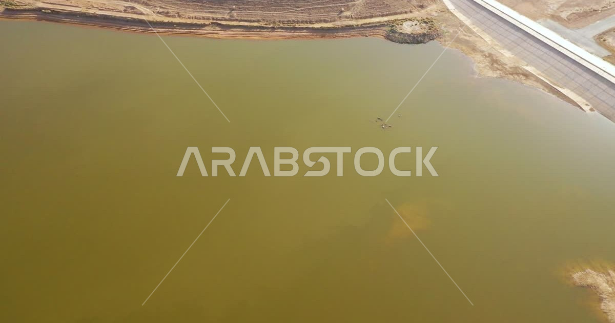 Water storage place in the city, a drone photo from above of Rawdat ...