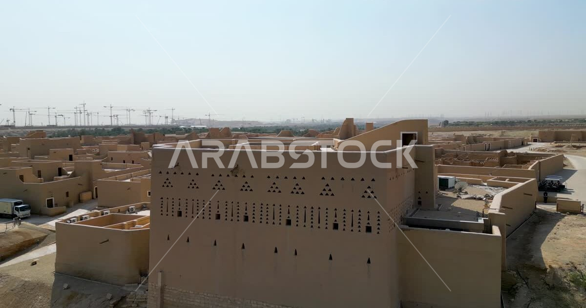 Authenticity, nobility and Saudi heritage, drone photography of the ...