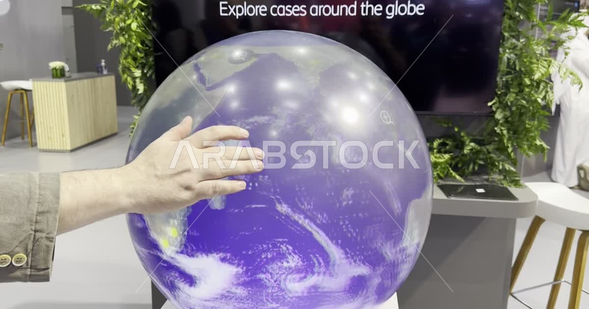 Interest in the modern technological revolution, a close-up of the hand ...