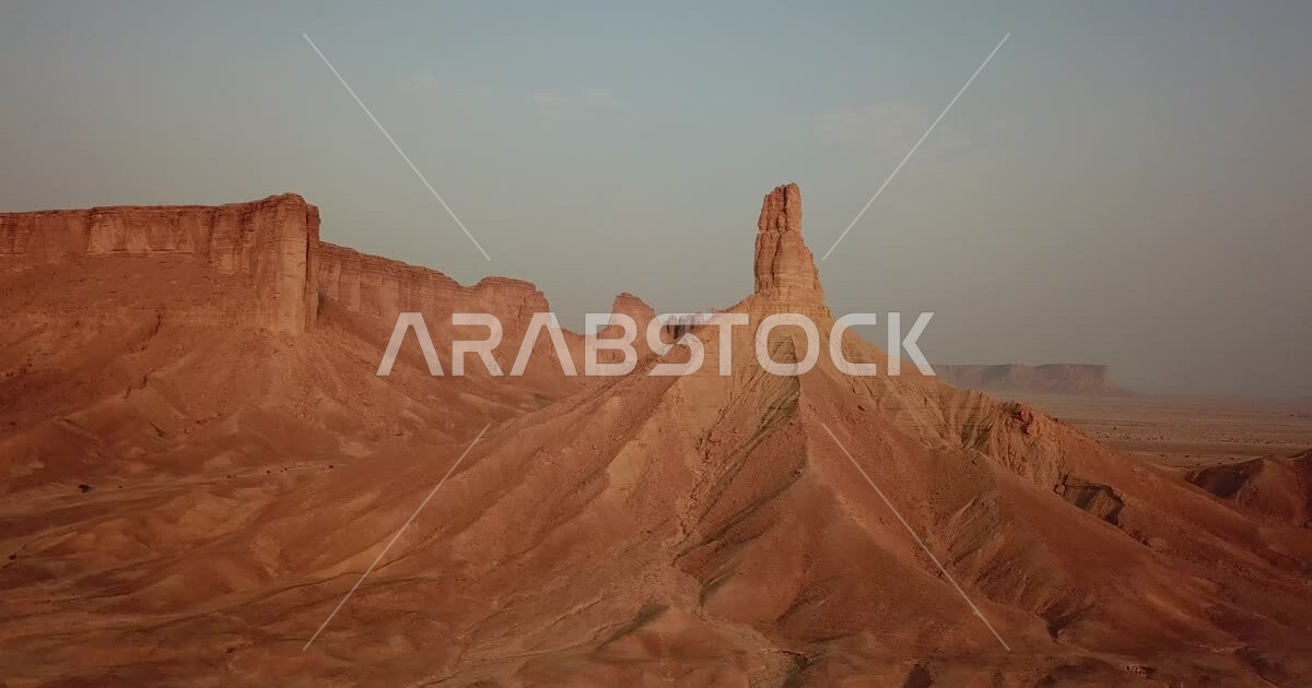 Aerial drone photography of the natural rock formations on the cliff of ...